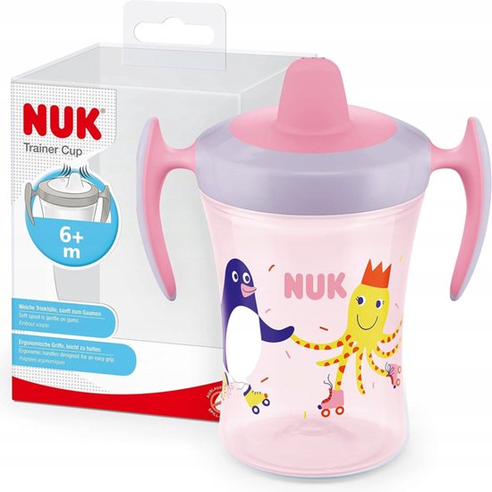 Nuk Fles Evolution Trainer Cup roze, 230ml, 6 m+ 230.ml | bol