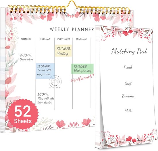 Grote Weekplanner 2024 - Roze Jaarplanner voor Overzicht en Planning | bol