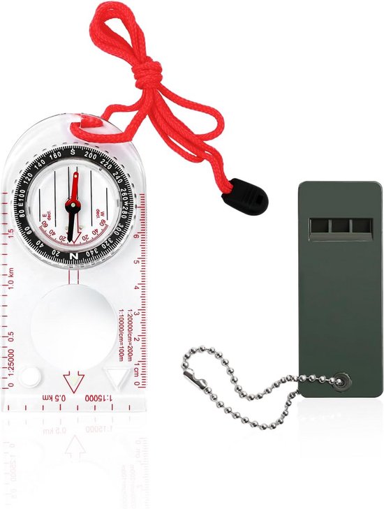 Multifunctioneel Outdoor Kompas met Overlevingsfluitje - Waterdicht ...