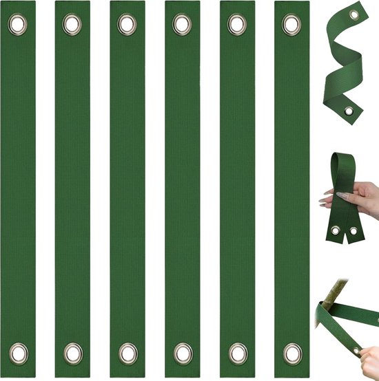 6 stuks boombanden 40 cm - groen - stevige nylon ondersteuning voor ...