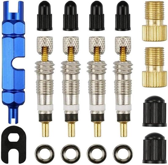 18-delige ventielkernset - Fietsventielset - Ventieladapter ...