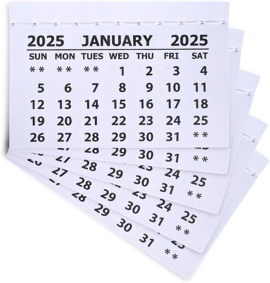 Mini Kalender Tabbladen Zonder Voorblad - 12 Maanden per Set - Ideaal ...