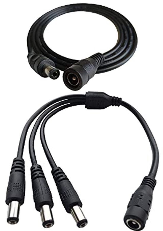 DC 12V kabel splitter met 3 mannelijke stroomleidingen en 1 meter ...