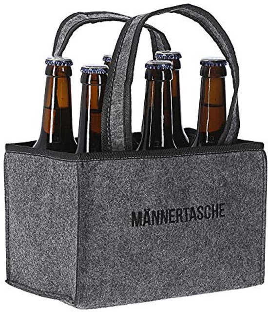 Bierhouder voor 6 flessen, flessenhouder van vilten tas | bol