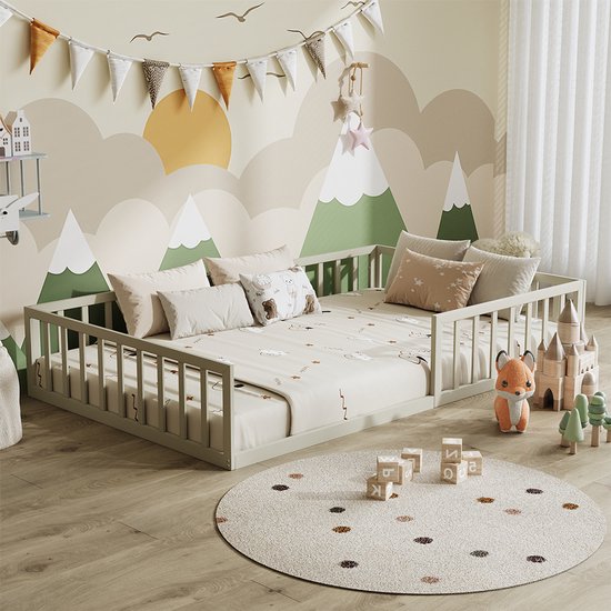 Vitalispa Minno Kinderbed – 205 x 125 cm Zonder matras Grijs | bol