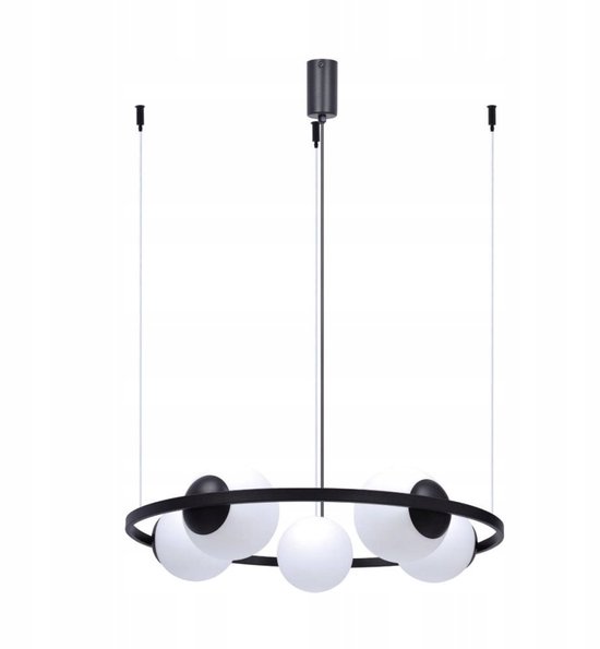ORBIT 5 Hanglamp - Modern Design met 5 Melkglazen Bollen | bol