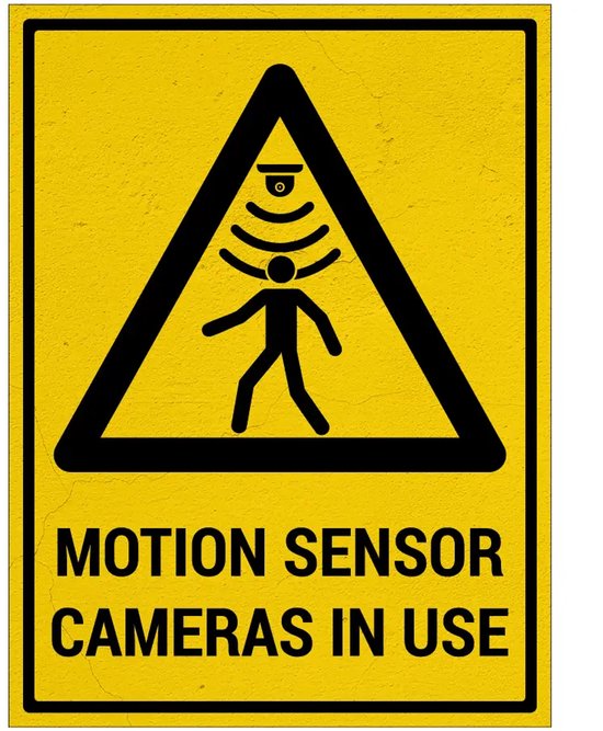 Motion sensor cameras in use bord met tekst - Sign Again - 40 x 30 cm | bol