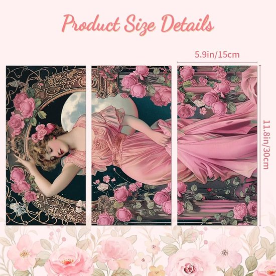 Victoriaanse dame met bloemenstickers - set van 3 - PVC | bol
