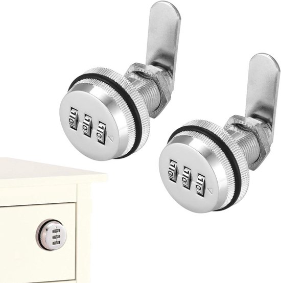 2-Pack Cam Lock Combinatieslot, Veilige Kast Cam Lock, Ladekast Slot ...