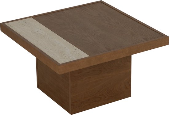 Bronx71® Table basse Java 70x70 cm chêne rustique | bol
