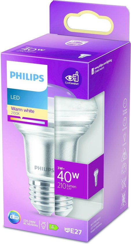 Philips LED CLA 40W R63 E27 WW 36D ND | bol