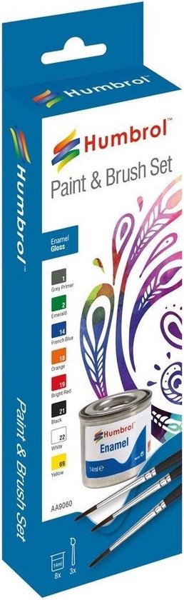 Humbrol - Enamel Paint And Brush Gloss Set (Haa9060) | bol