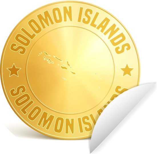 Illustration d'une pièce d'or des îles Salomon Sticker papier peint ...