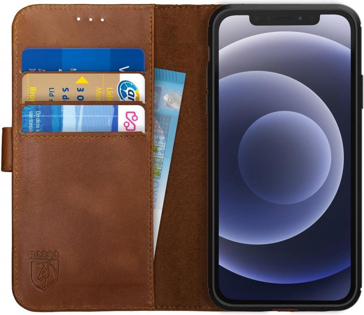 Étui Rosso Deluxe Apple iPhone 12/12 Pro Étui en Cuir véritable marron ...