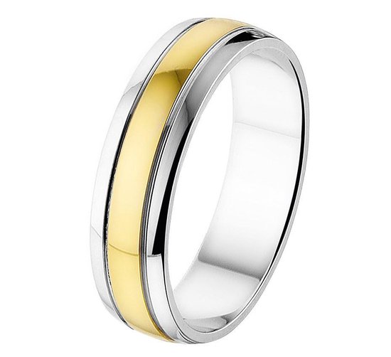 Ring A419 - 5 Mm - Zonder Steen 14K Bicolor Goud Geel/Wit | bol