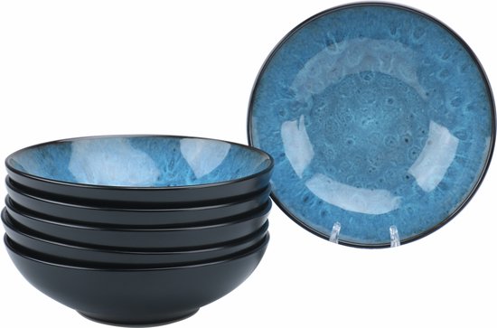 Luzzo® Oland Serviesset 6 persoons 18 delig - Blauw | bol