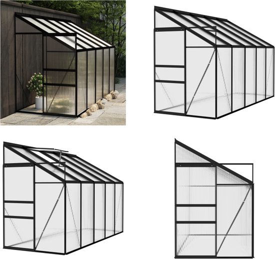vidaXL Broeikas 6-23 m³ aluminium antracietkleurig - Kas - Kassen ...