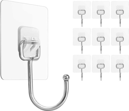 8-pack zelfklevende haken, zwaar gebruik, 20 kg (max.) Muurhaken ...