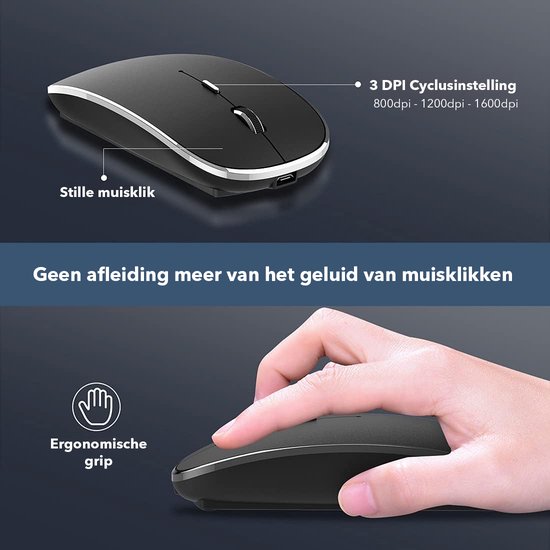 Gadgetplace Draadloze muis voor Laptop en Computer - Ergonomisch ...