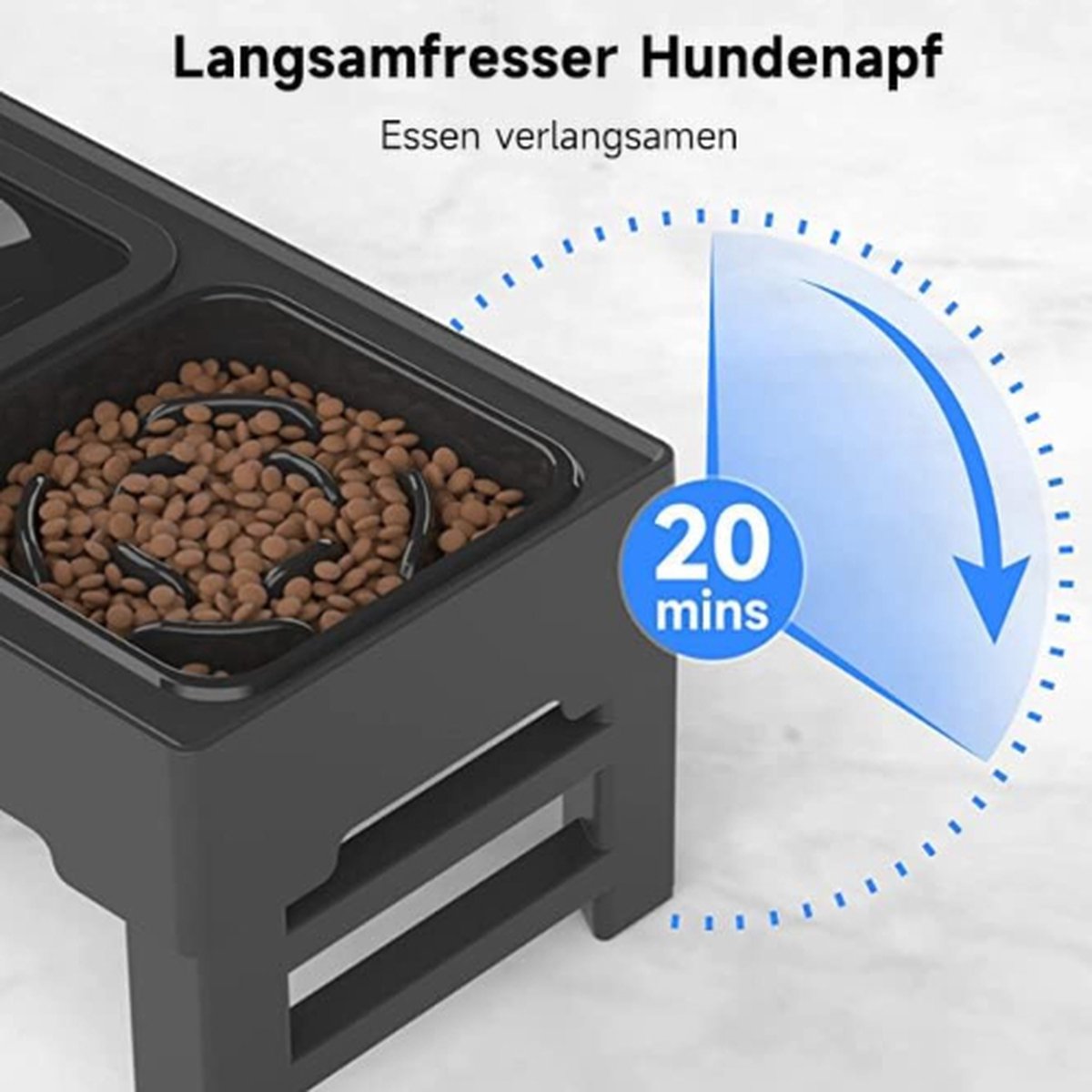 Opvouwbare hondenbak: 2-in-1 lekvrije waterbak met langzame voederbak ...