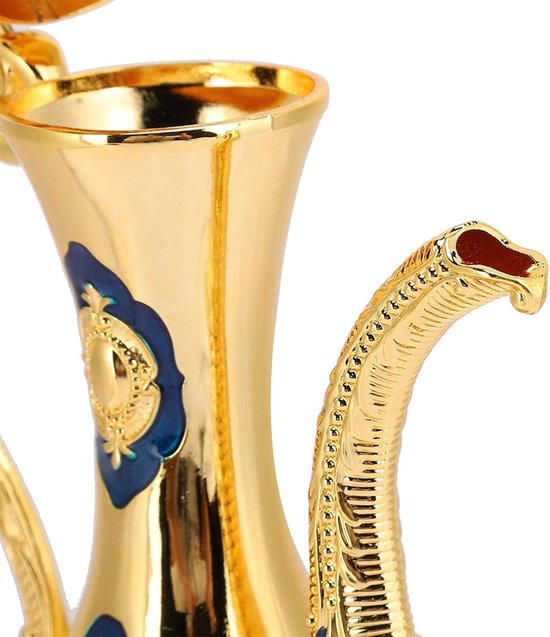 Turkse Thee Sets met Theepot, 6 Theekoppen en Dienblad, Metalen Theepot ...