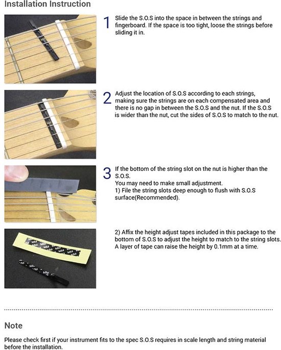 Hosco Japan SOS-EG1 Sound Offset Spacer voor Elektrische Gitaren | bol