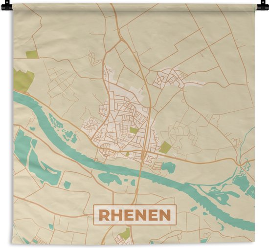 Wandkleed - Wanddoek - Kaart - Rhenen - Plattegrond - Stadskaart ...