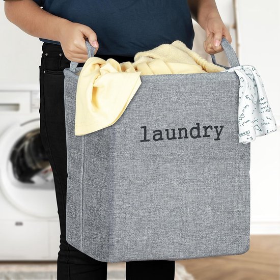 Opvouwbare stoffen wasmanden - 35 L - Met handvat - Voor slaapkamer ...