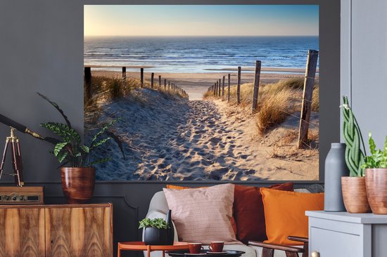 Muurstickers - Sticker Folie - Zand - Strand - Duin - Zee - Zomer - 160x120 cm -... | bol