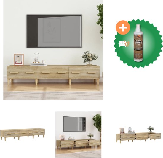 vidaXL TV-meubel Sonoma Eiken - 150x34.5x30 cm - Stevig materiaal ...