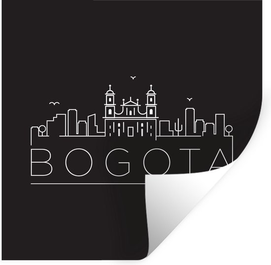 Muurstickers - Sticker Folie - Skyline "Bogota" zwart - 80x80 cm ...