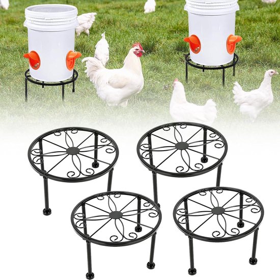 Metalen standaard voor kippenvoerdispenser en roestvrijstalen... | bol