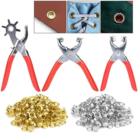 TRANKIELO® - Set van 3 Stuks Professionele Oogjestang – Leer Pons Set ...