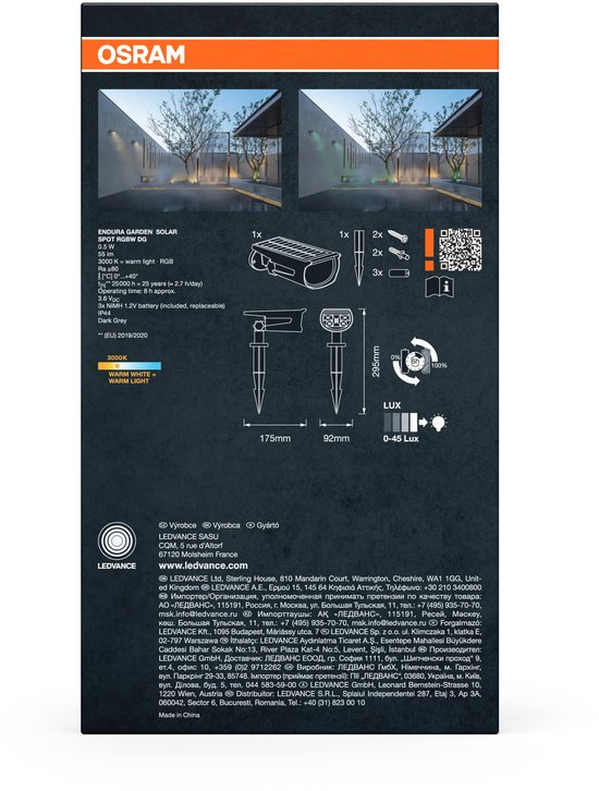 OSRAM Solar Spot RGB & Warm Wit met grondpen en wandmontage ...