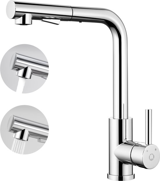 CECIPA max Keukenkraan Met Uittrekbare Uitloop - Keukenkraan - 360° draaibare... | bol