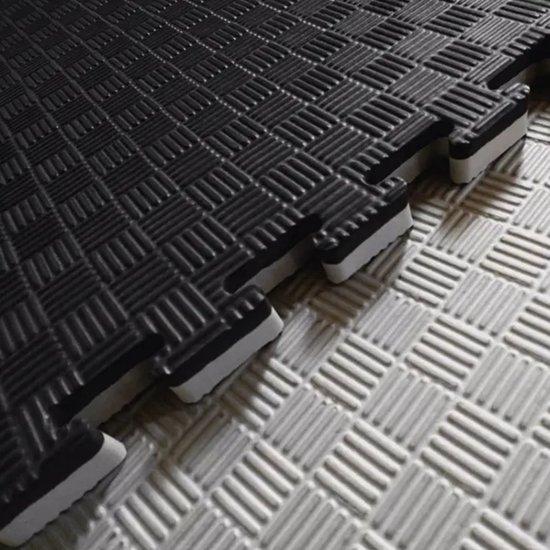 16 Stuks Vechtsport Puzzelmatten 100x100x2 cm Zwart Grijs - | bol