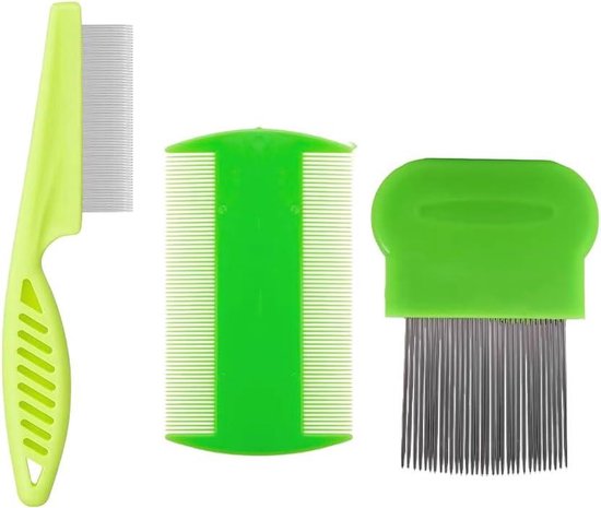 Lice Comb 3 Pieces Flea Comb Metal Teeth Plastic Double-Sided Niche ...