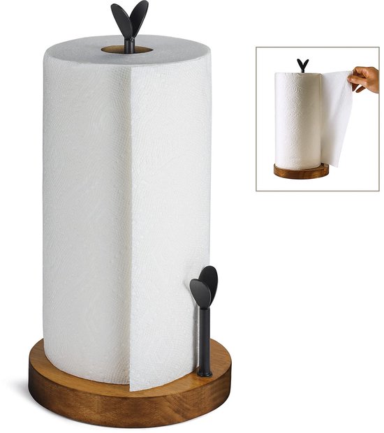 Ibenzoa® Robuuste Houten Papierrolhouder met Eenvoudig Rustiek Design ...