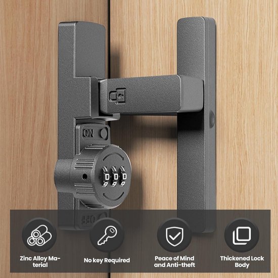 Allecto Plus - Houten deurgrendel met wachtwoordvergrendeling en ...