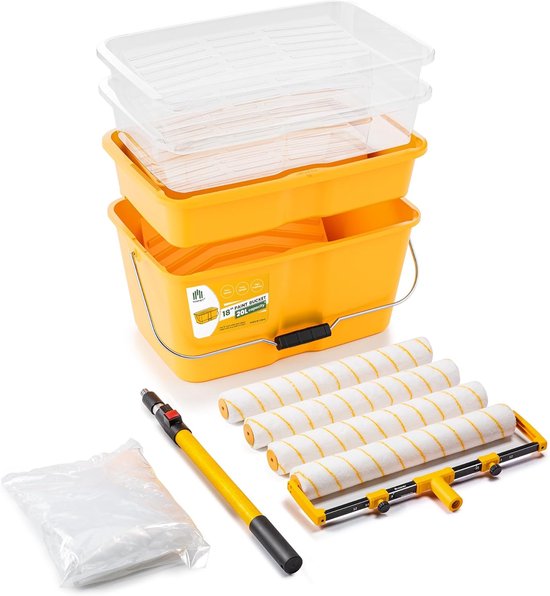 Verfroller kit met verlengpool - ideaal voor grote gebieden - 13 stuks ...
