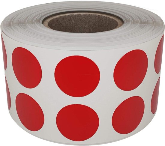 Allecto Plus - Red Dot Stickers op Rol voor Kleurcodering 13mm Ronde ...