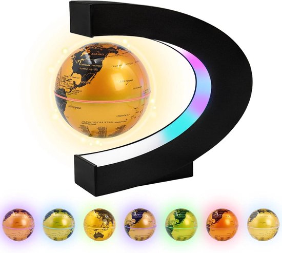 Allecto Plus - Lichtgevende drijvende wereldbol met LED-verlichting en ...