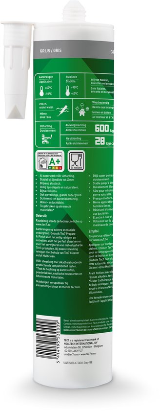 TEC7 X-Tack Montagekit - Wit - Patroon - 290ml | bol