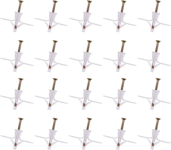 Allecto Plus - Gipsplaatpluggen 100 st. met RVS schroevensets, voor ...
