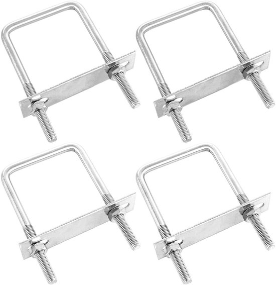 Allecto Plus - 4 stuks U-beugels met schroefdraad M8 voor hekpalen ...