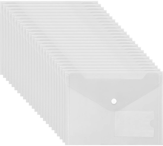 TRANKIELO® - Set van 24 A5 Transparante Plastic Mappen – Poly ...