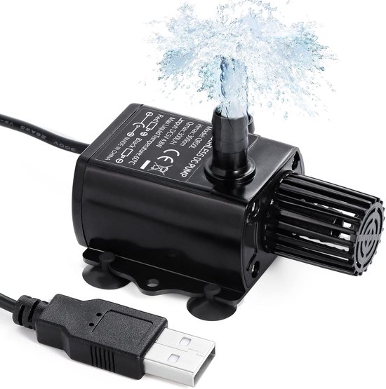 HSEAMALL Mini Water Pump, DC 5V, Brushless USB Submersible Pump with ...