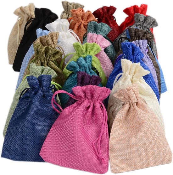 20 stuks jute zakken met trekkoord 17x23cm - Multifunctionele linnen ...
