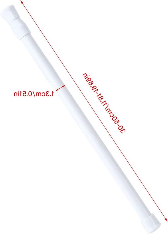 Verstelbare douchegordijnstang 30-50 cm - Telescopische trekstang voor badkamer en keuken | bol