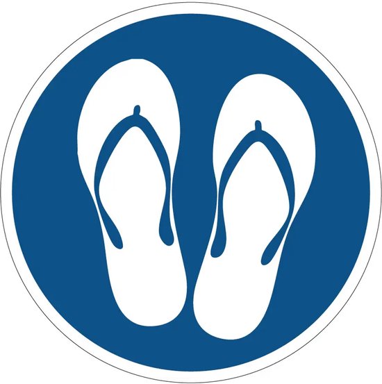 Slippers verplicht sticker - 5 cm - 10 stuks per vel | bol